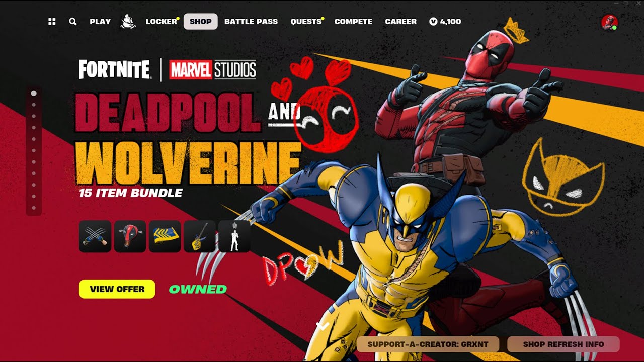 Fortnite | Deadpool & Wolverine (Pen & Ink)| Purchase Bundle | Preview ...