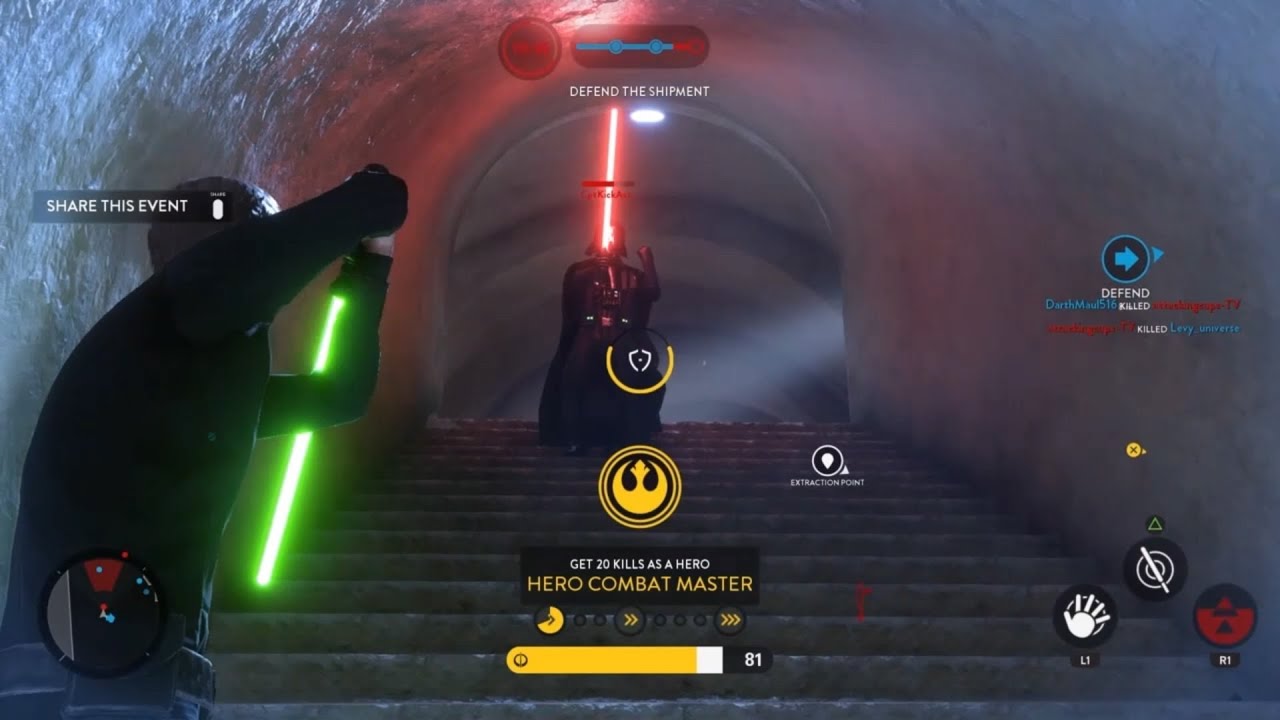 Star Wars Battlefront 1- Luke Cameo in Extraction - YouTube