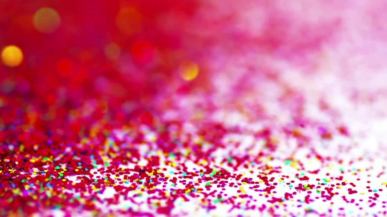 Red Glitter Falling On White Stock Video - YouTube