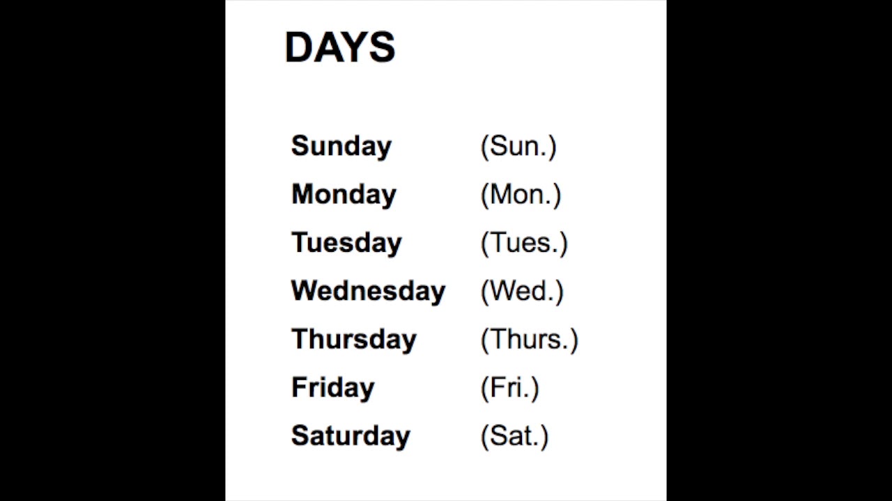 ESL Beginning Student Guide Days Page 9 - YouTube