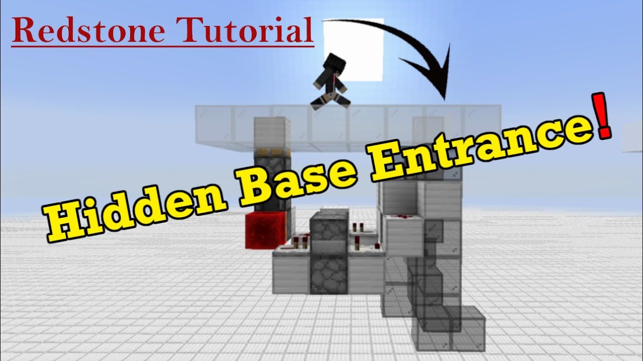 How to build a SEAMLESS Base Entrance? | Redstone Tutorial #02 | 隱藏地底門 ...