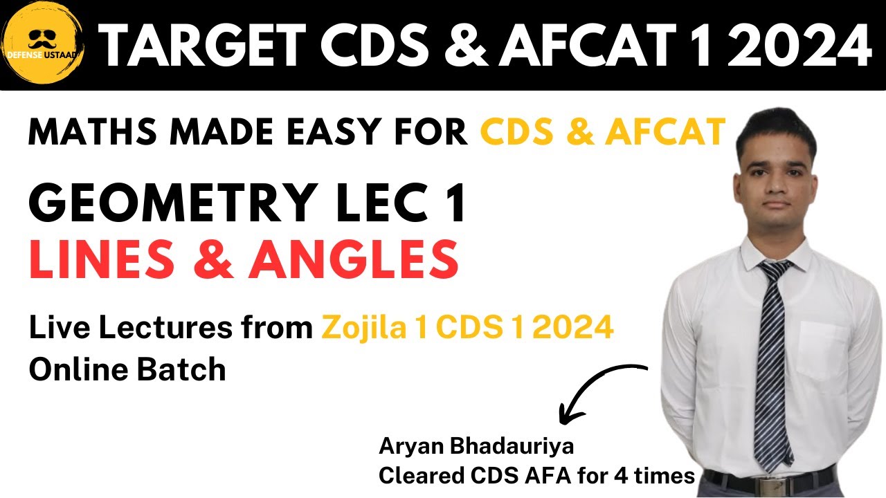 Lines & Angles | Geometry Lecture 1 | Target CDS & AFCAT 1 2024 - YouTube