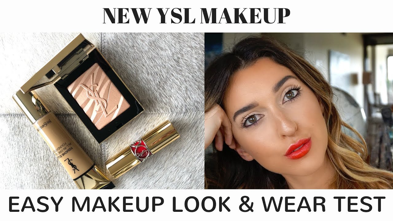 New YSL Makeup! Easy & quick makeup look + wear test & review - YouTube