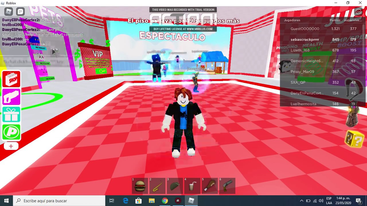 JUGANDO una gran partida de ROBLOX EL PISO ES LAVA casi me mueroo - YouTube