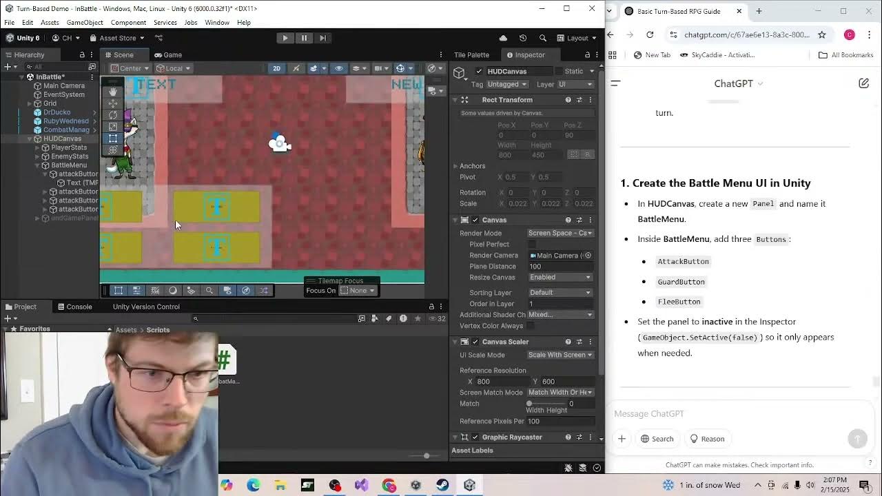 I learn Unity: 2D Turn-Based RPG (Adding a Battle Menu - Guard, Items, and Flee) - YouTube