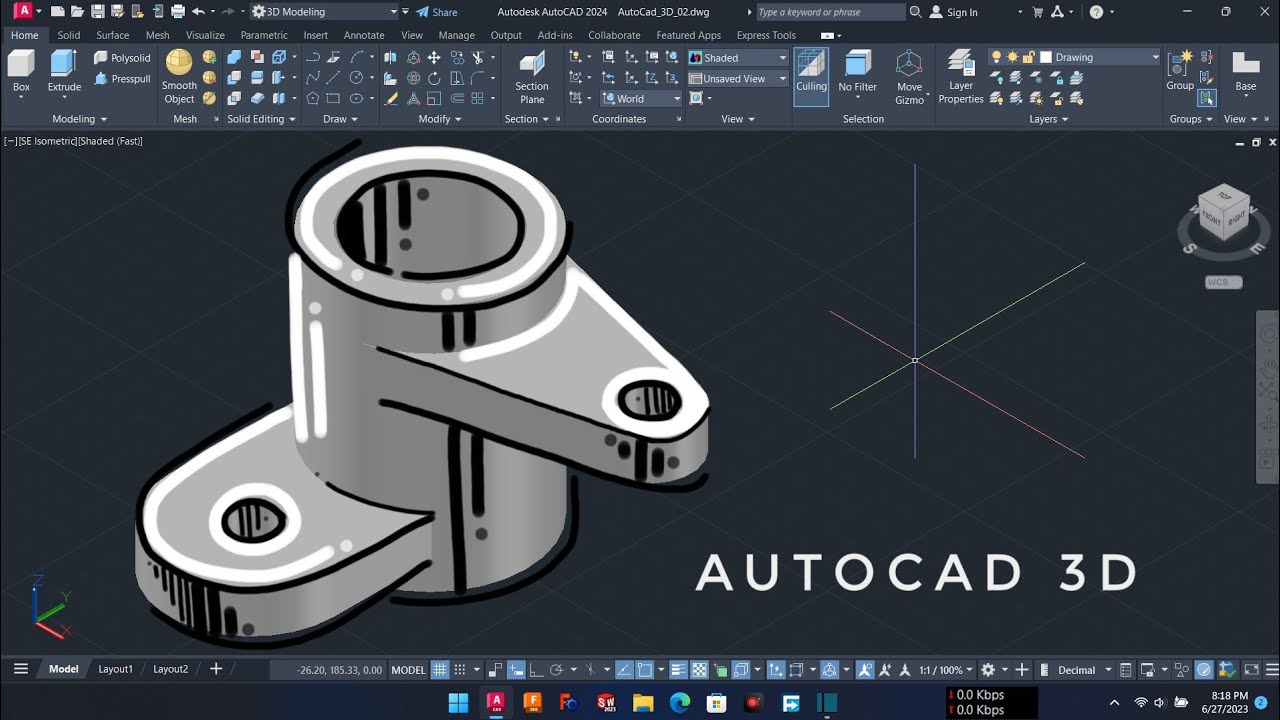 Ex 18 || autocad 3D || chapter 4 - YouTube