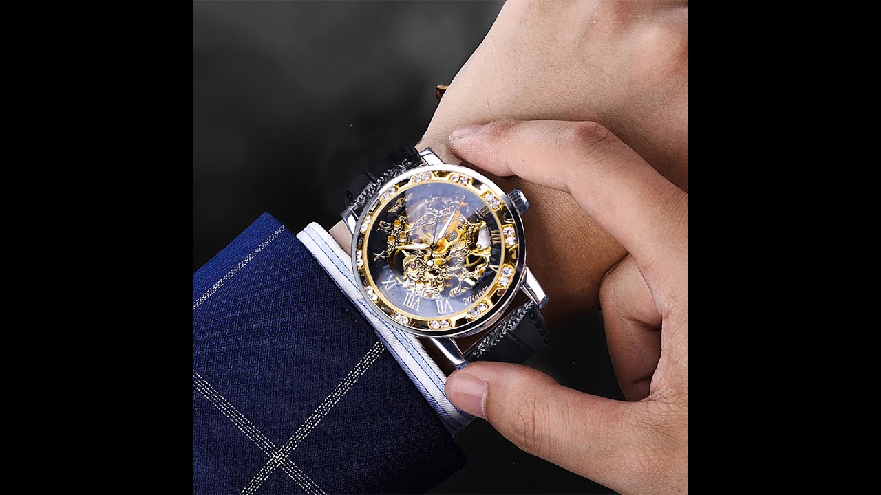 Diamond Mechanical Skeleton Watch - YouTube