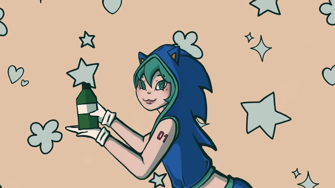 popipo miku sonic style - timelapse and animation - YouTube