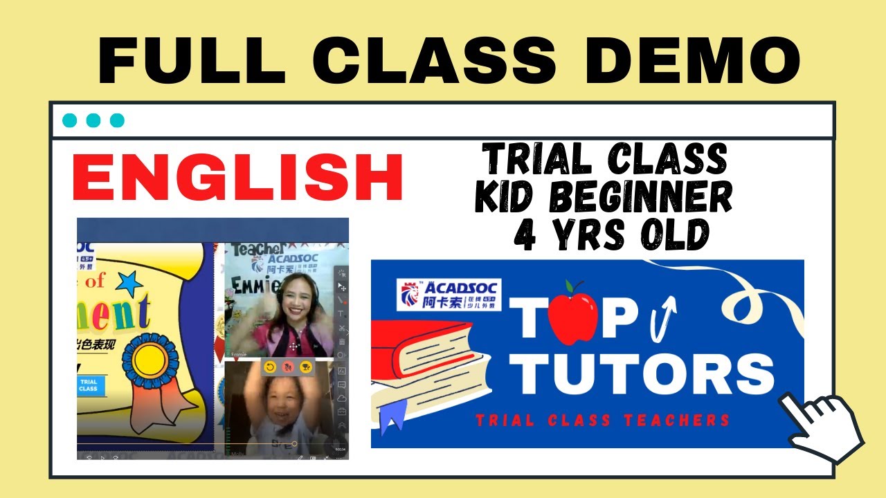 FULL DEMO CLASS- English for kids - Beginner (4 yrs old) | Acadsoc ...