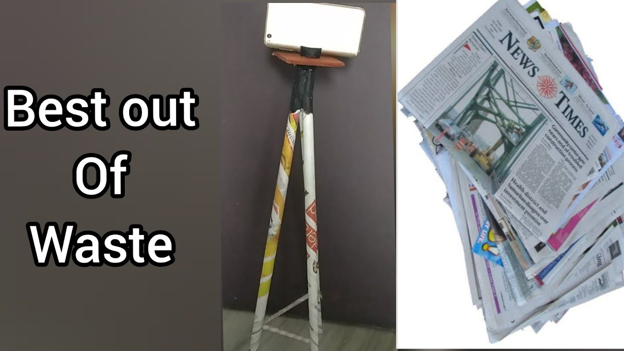 Tripod making at home || DIY tripod || Newspaper craft - YouTube