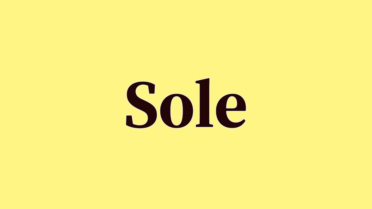 Sole Pronunciation and Meaning - YouTube