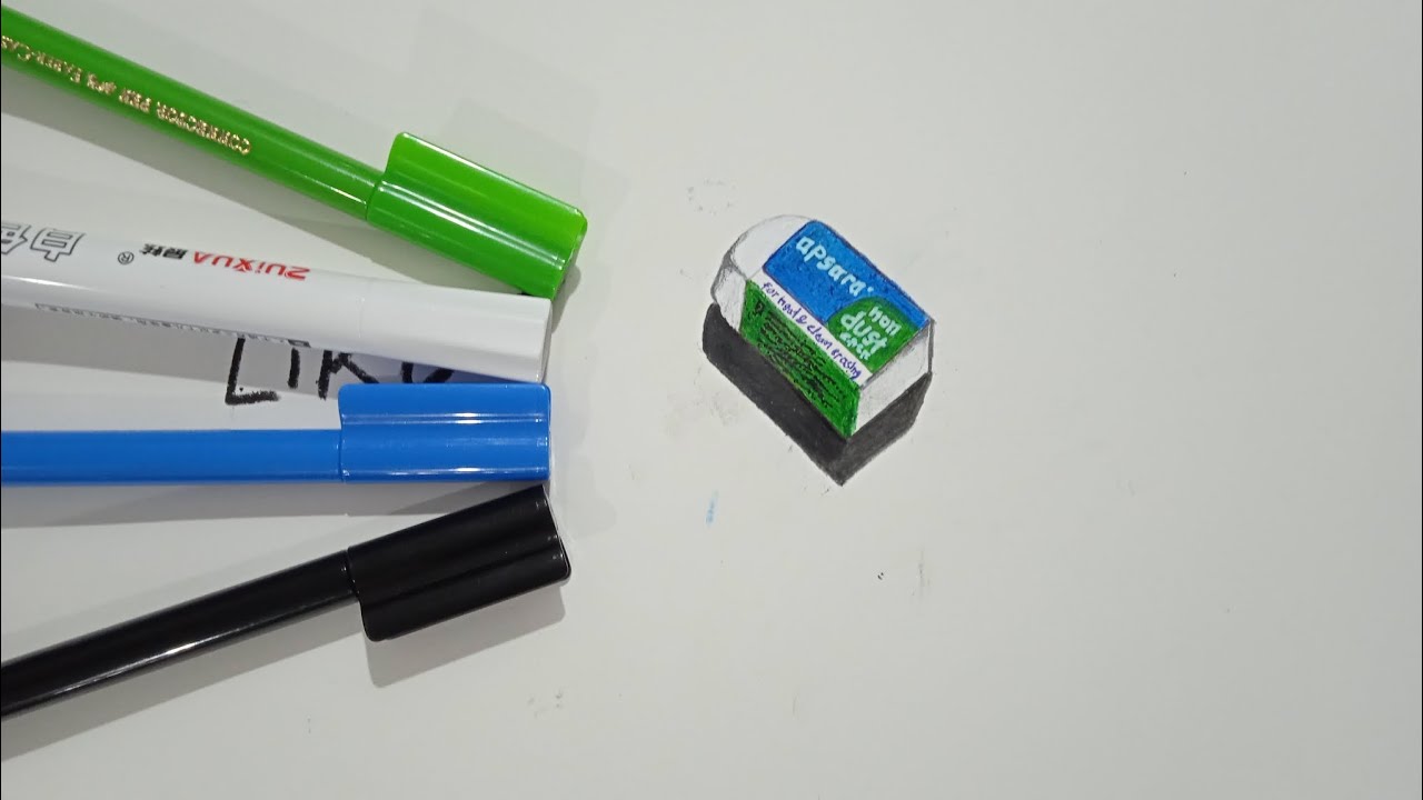 How to Draw Eraser | 3D Art | Realistic Drawing 🎨 - YouTube