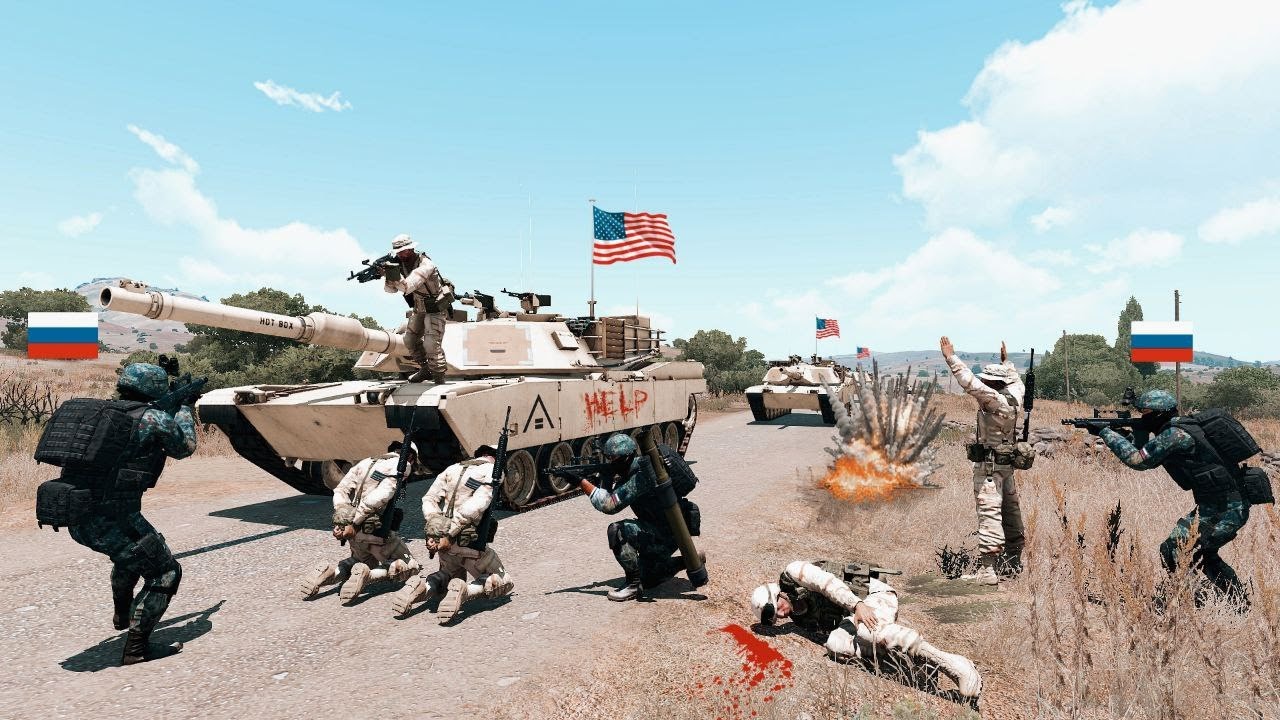 1 day ago! 100 US M1A2 Abrams Tank convoy destroyed Russia - ARMA 3 ...