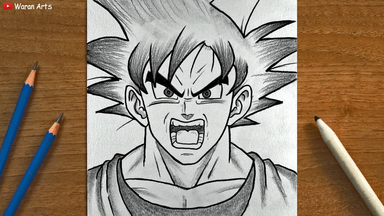 Easy Anime Drawing | How to Draw Angry Goku Step by Step | Dragon Ball ...
