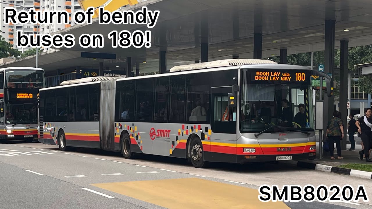(Return of bendy buses on 180) SMB8020A on 180 - YouTube