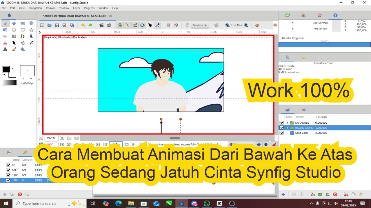 Cara Membuat Animasi Dari Bawah Ke Atas Orang Sedang Jatuh Cinta Synfig Studio - YouTube