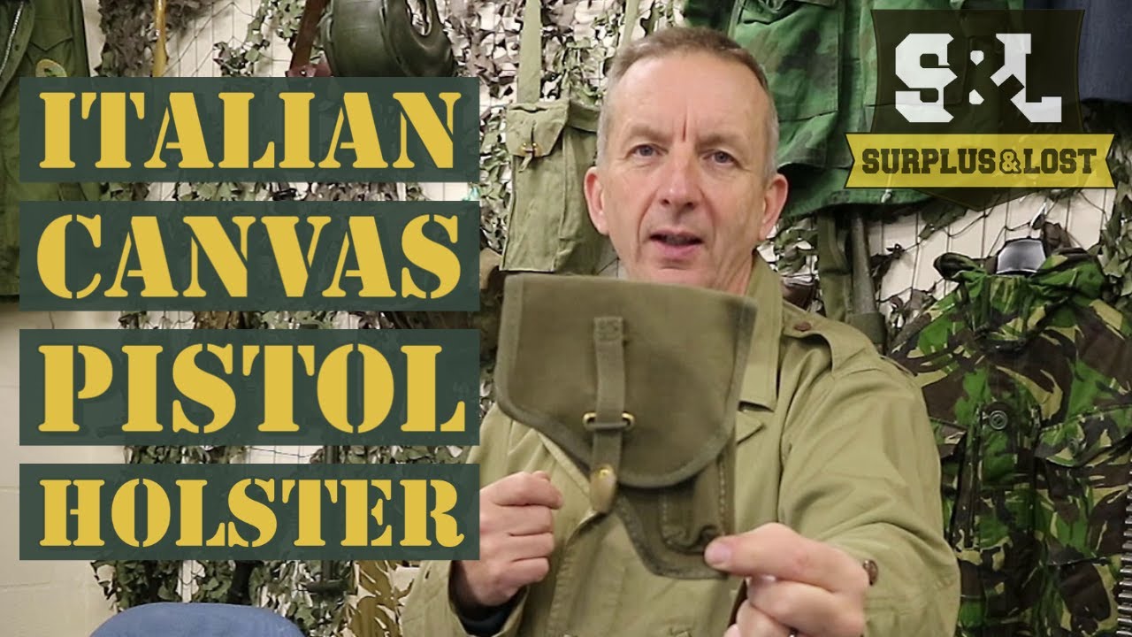Italian Army Surplus Canvas and Leather Holsters - YouTube