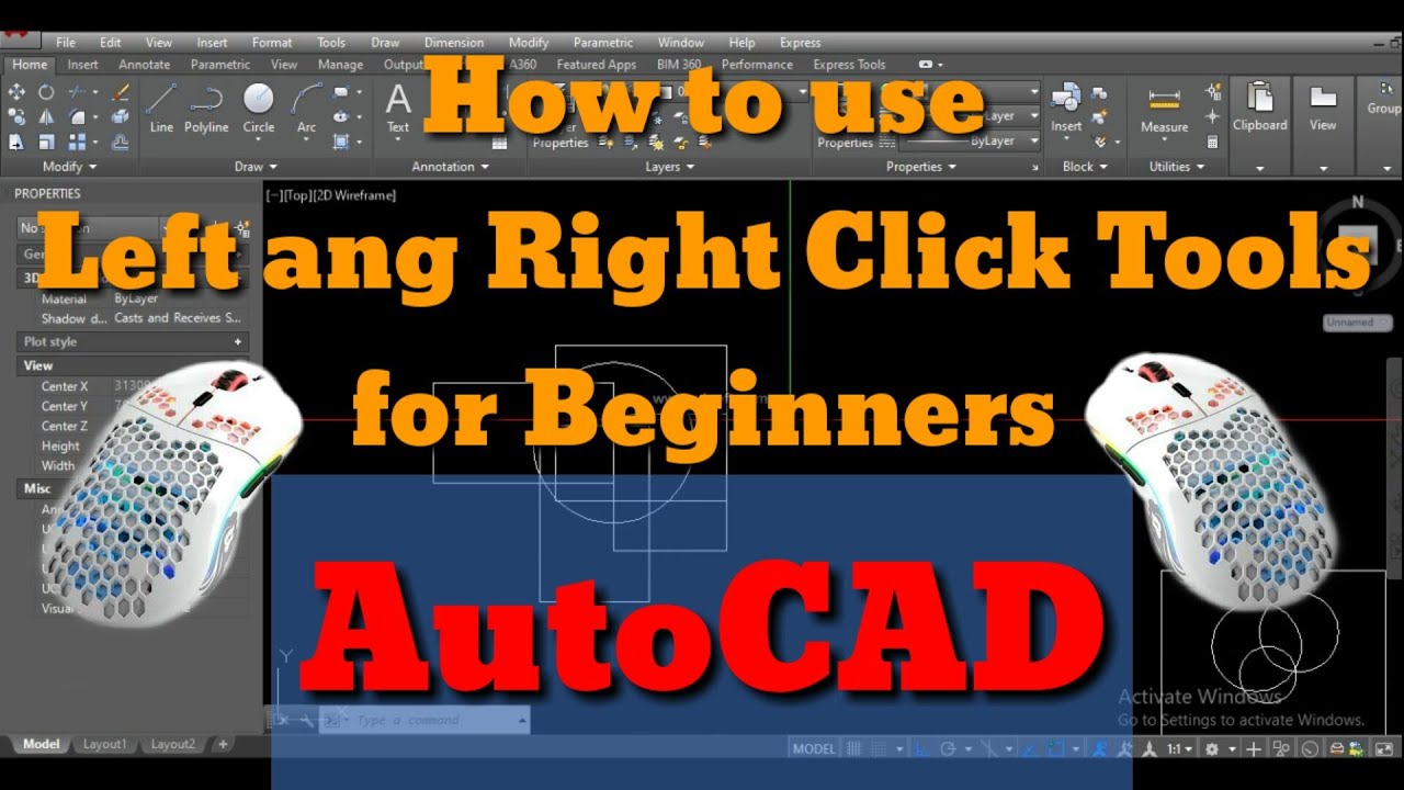 How to use Left and Right Click Tools for Beginners in AutoCAd - YouTube