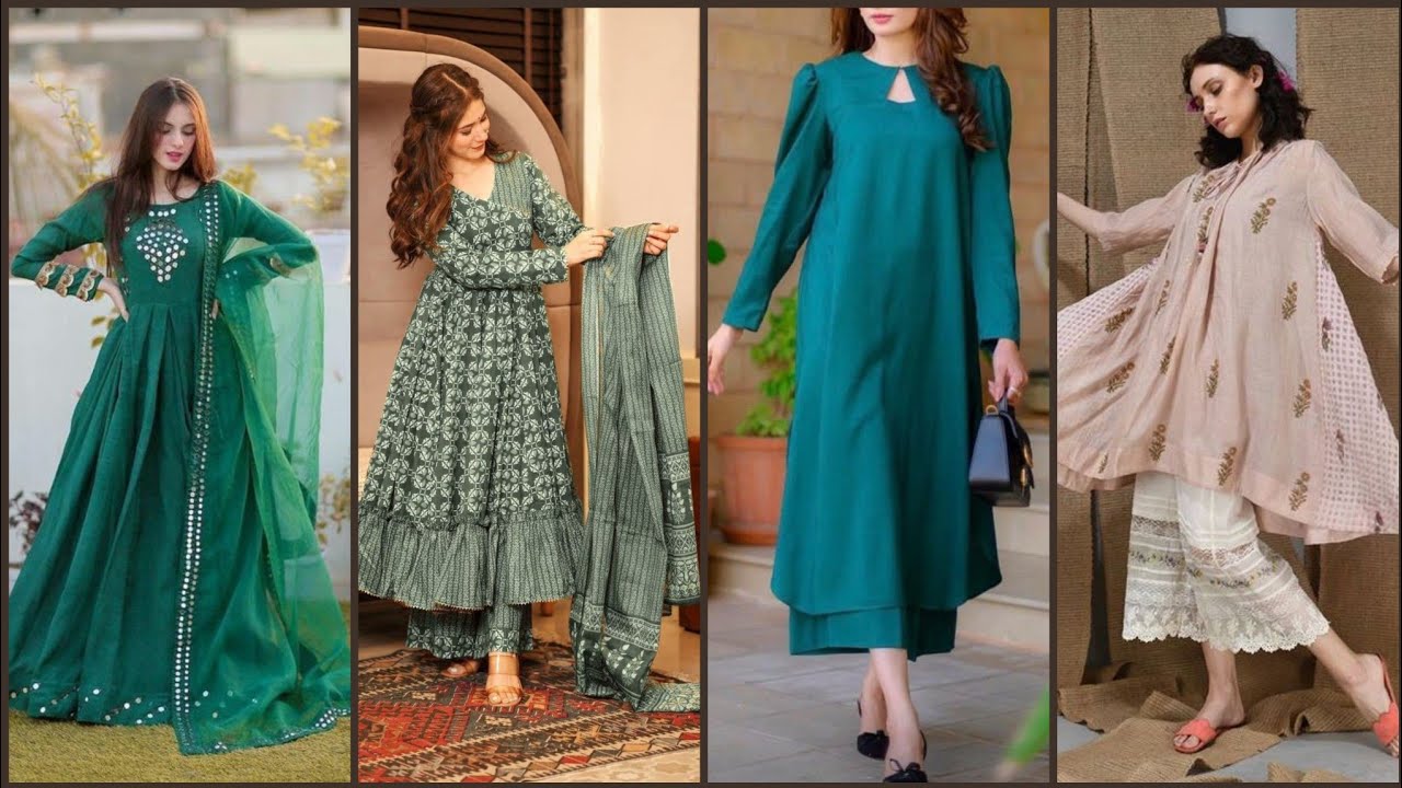 khaddar frock design for winter 2024|| new stylish lace frock designs ...