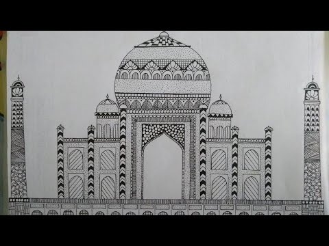How easy to draw Taj Mahal picture step by step | Easy Drawing of Taj ...