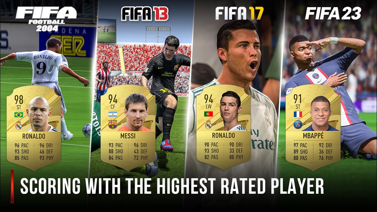 Scoring With The Highest Rated Player In FIFA | 1996 - 2023 | - YouTube