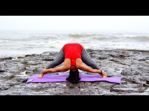 Wide leg Forward Bend- Quick Yoga Challenge Series - YouTube