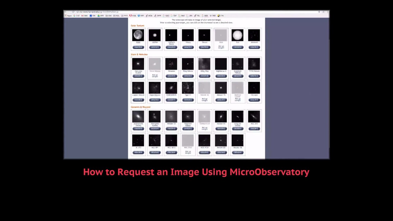 MicroObservatory Tutorials | How to Request an Image - YouTube