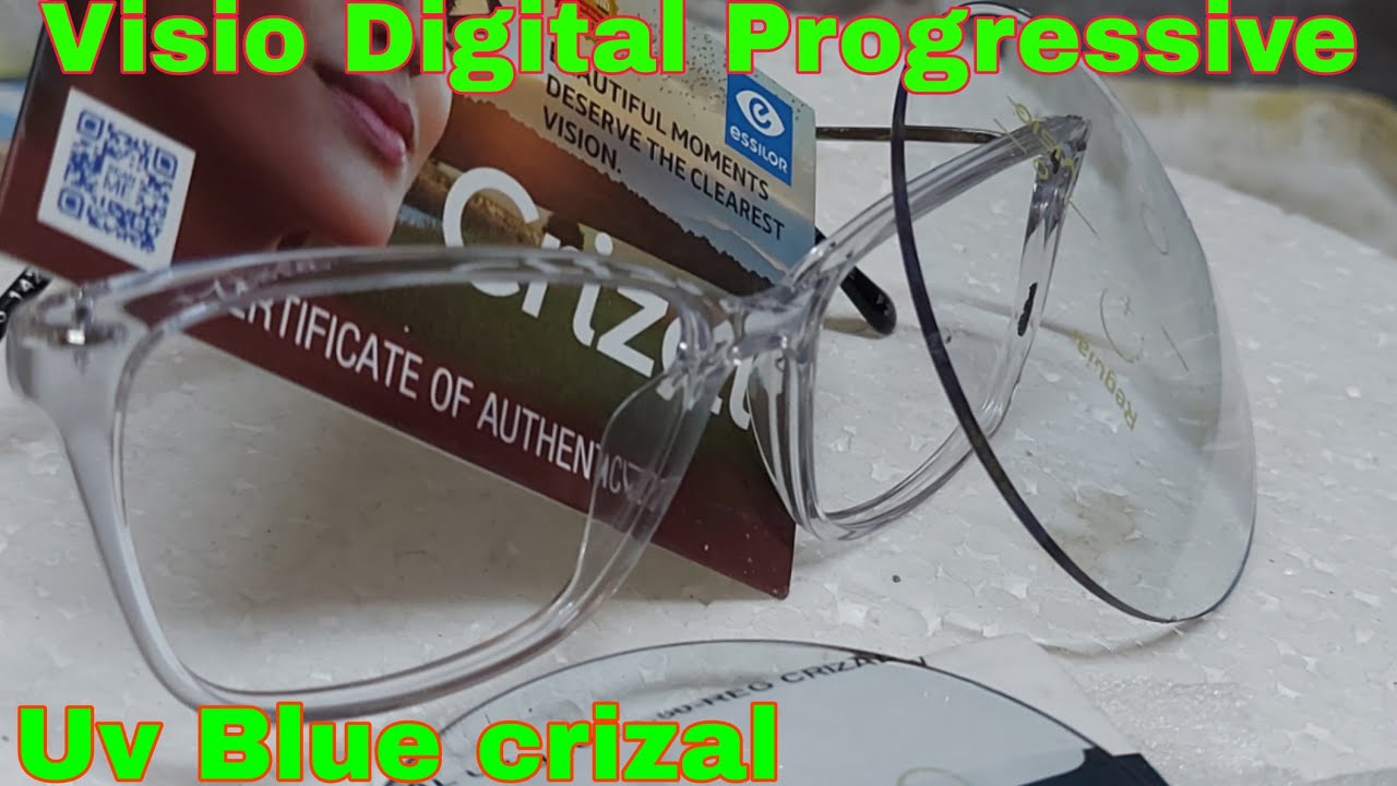 Visio Digital Progressive uv Blue crizal with frame power lenses ...