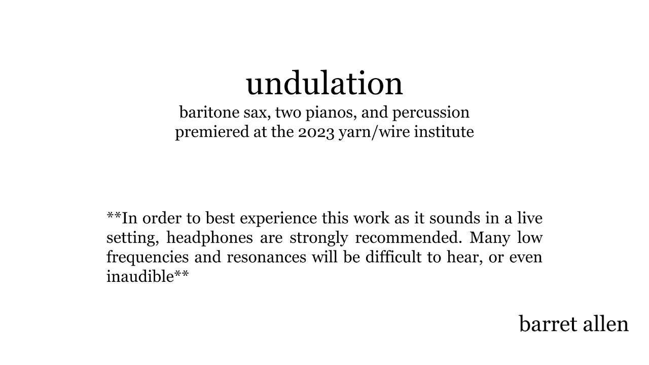 Barret Allen - undulation - YouTube