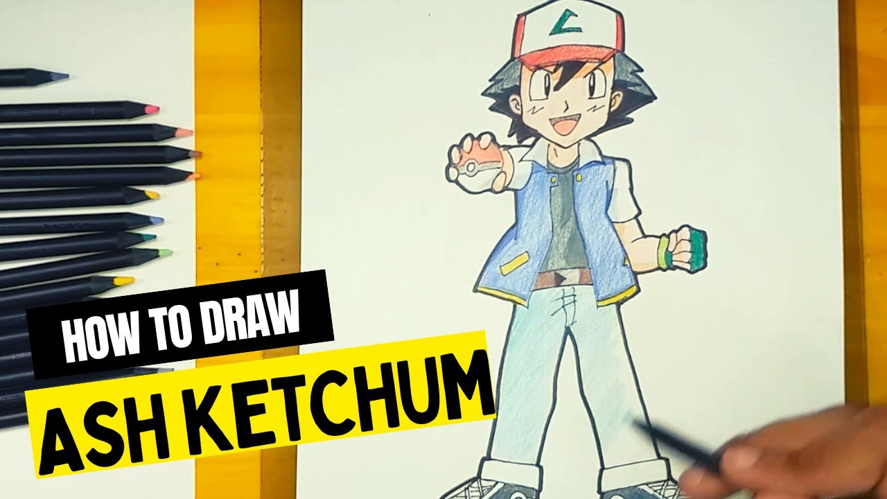 How to Draw Ash Ketchum / Pokémon / Drawing Tutorial - YouTube