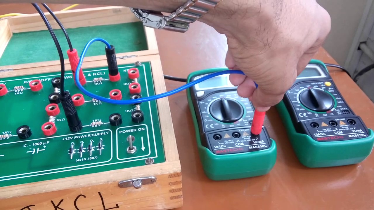 kirchhoffs current law kcl experiment - YouTube
