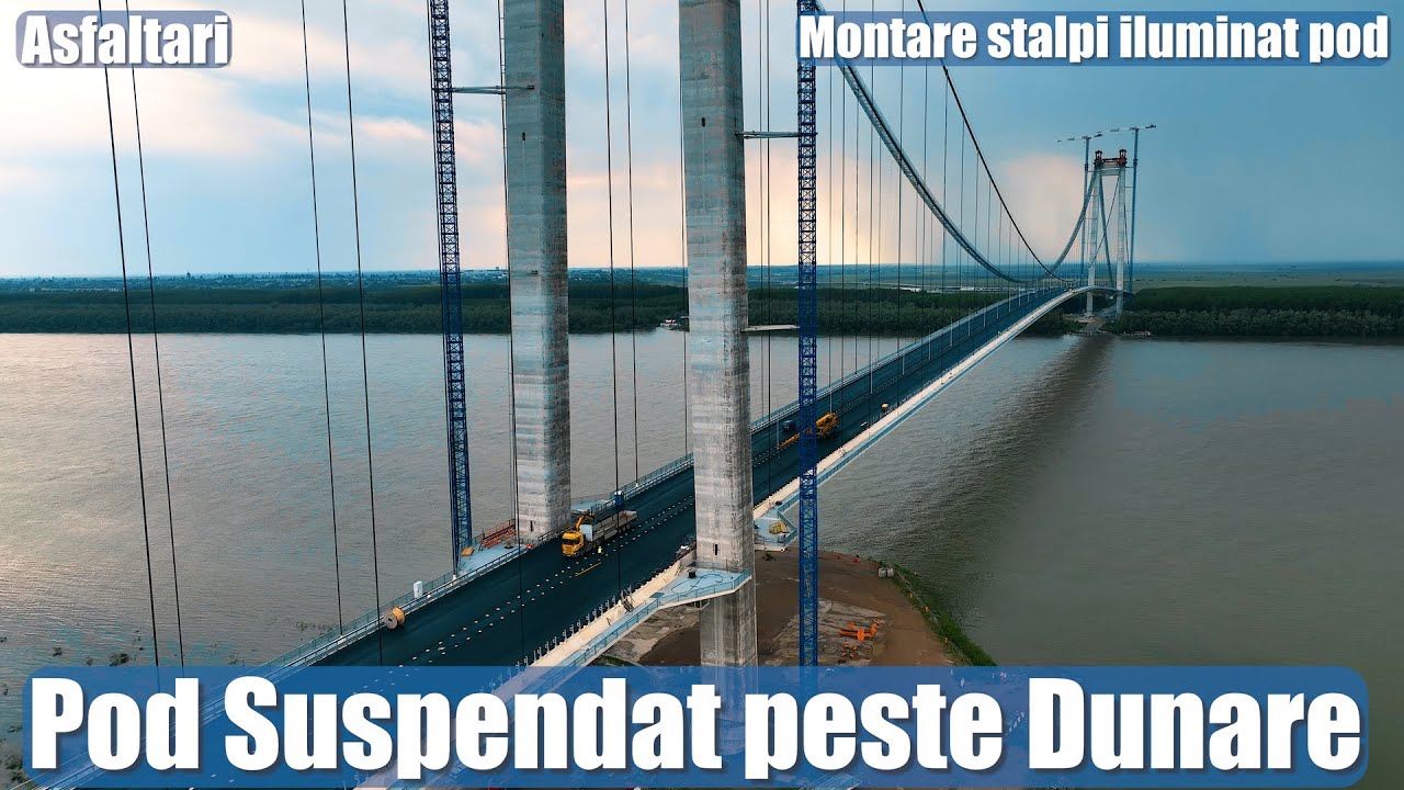 POD Suspendat Dunare | Asfaltari | Montare stalpi iluminat POD | 19.05. ...