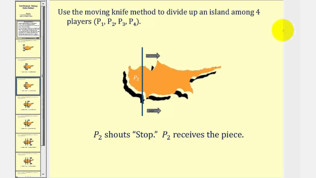 Fair Division: The Moving Knife Method - YouTube