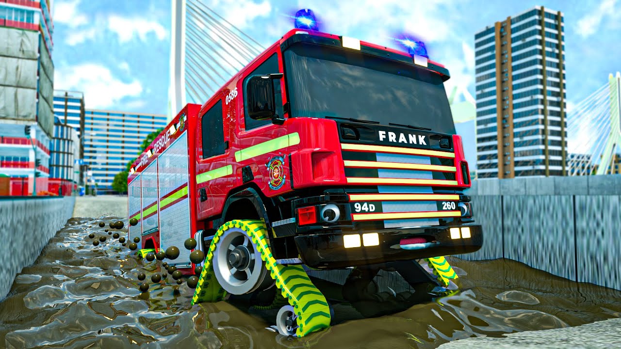 Fire Truck VS Mud Pit | Wheel City Heroes (WCH) Police Truck Cartoon ...