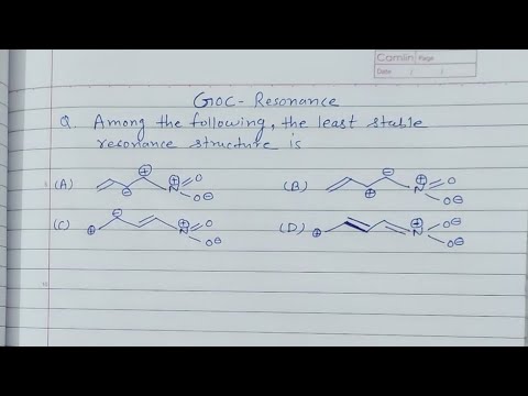 Among the following least stable resonance structure is ? Resonance ...
