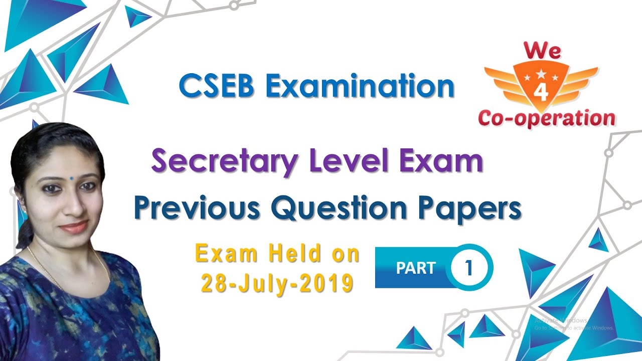 CSEB Previous Question Papers Secretary Level Exam Held On 2019 cseb-previous-question-papers-secretary-level-exam-held-on-2019