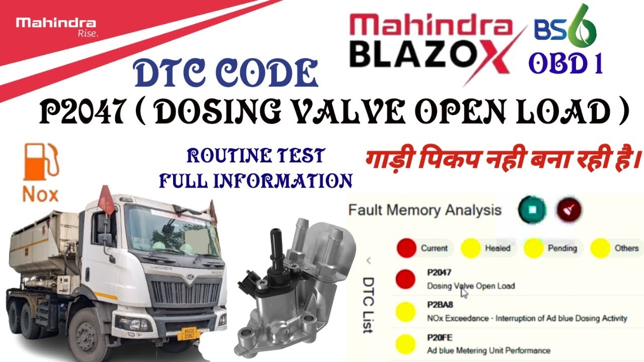 How to solve DTC fault code P2047 ( Dosing valve open Load ) in ...
