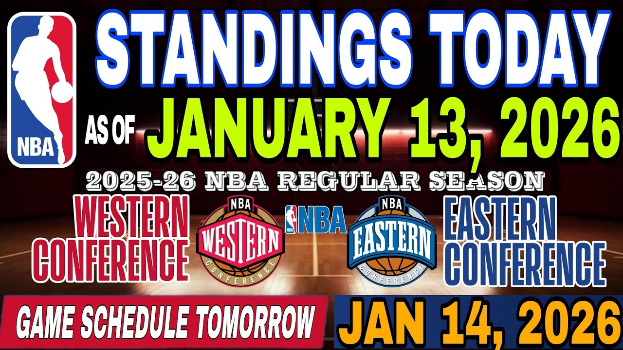 NBA STANDINGS TODAY | JANUARY 13, 2026 | SCHEDULE JANUARY 14, 2026 ...