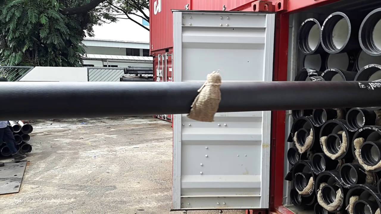 Loose Ductile Iron Pipes Nested In 20Ft Container - YouTube