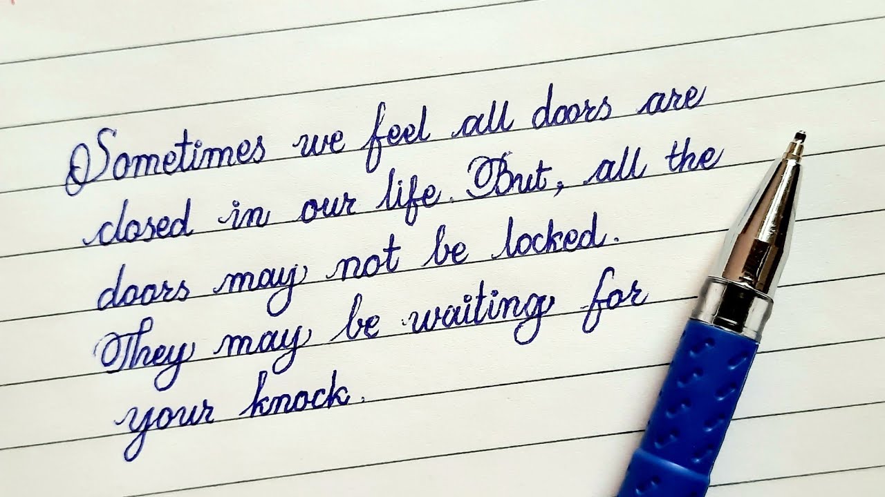 How to write cursive handwriting in ball pen - YouTube