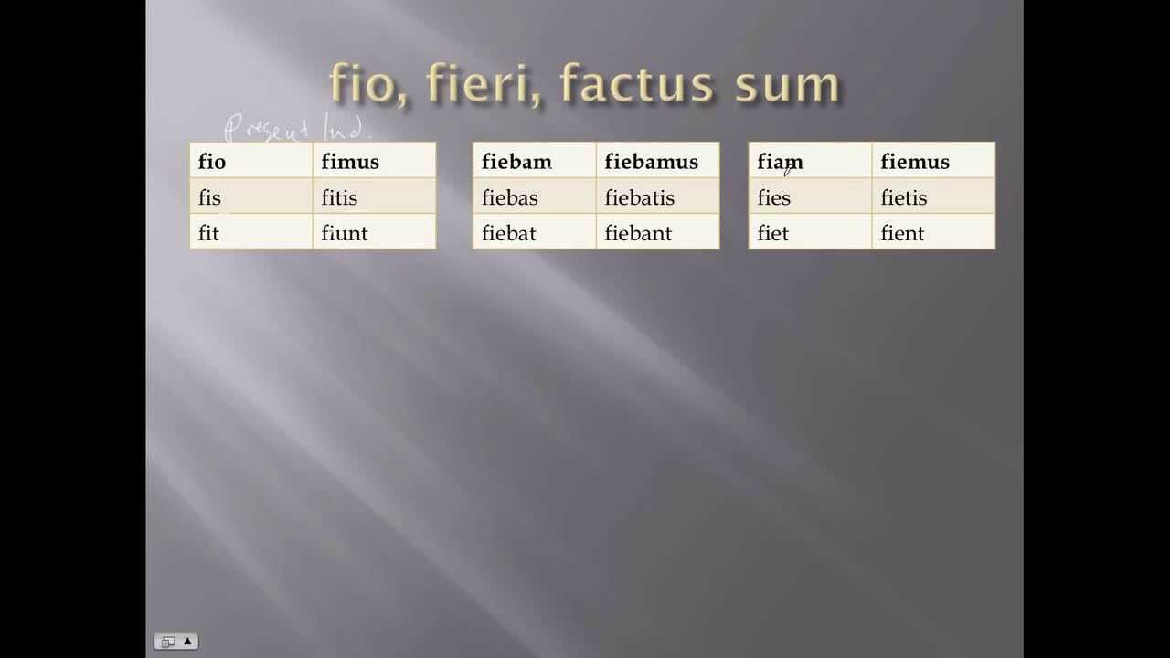 fio, fieri, factus sum - YouTube