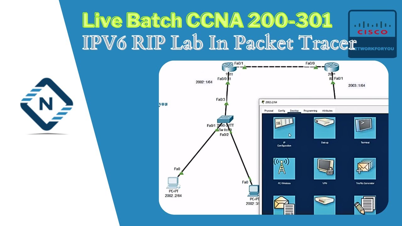 IPV6 RIP Lab In Packet Tracer | CCNA | Packet Tracer Lab - YouTube