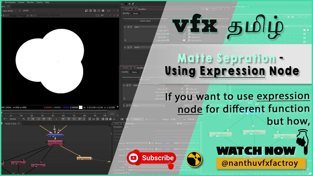 Matte Extraction using expressions | No shuffle | Nuke scripting tamil ...