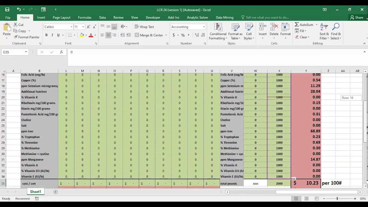 Least Cost Ration In Excel YouTube least-cost-ration-in-excel-youtube
