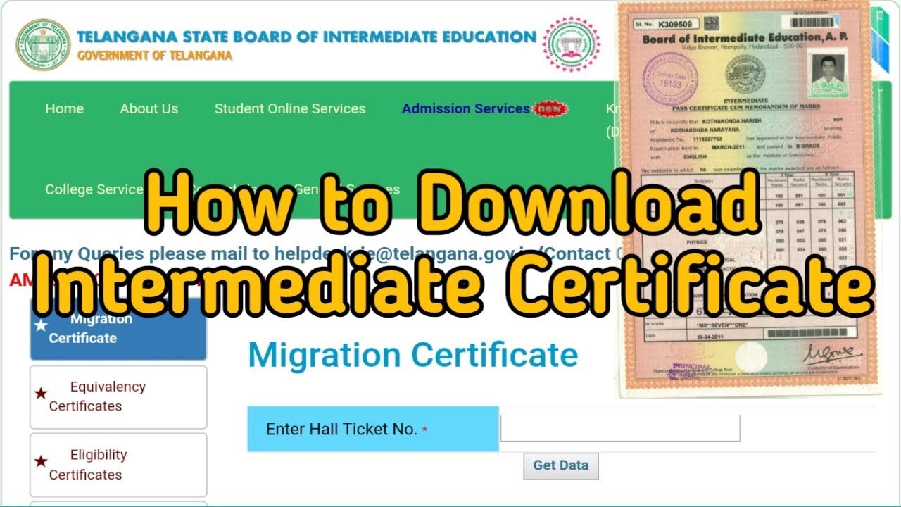 How to Download Intermediate Certificate | Inter memo | Inter certificate | PG Channel - YouTube