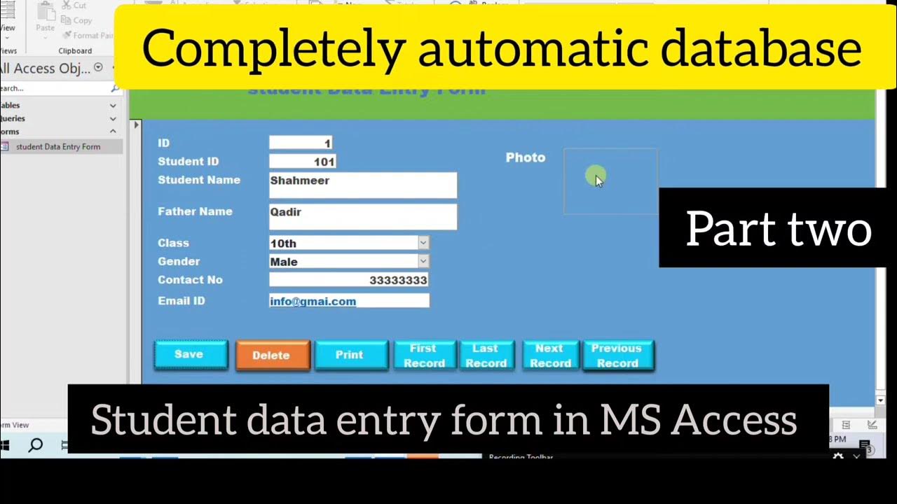 MS Access database | MS Access table | MS Access Form | - YouTube
