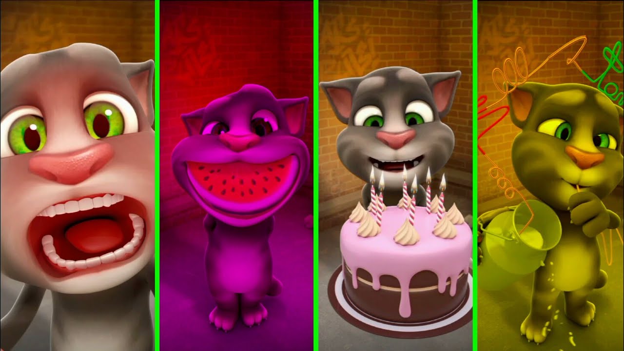 Talking Tom Cat Fails Colours Effects || MY Talking Tom Funny Movement ...