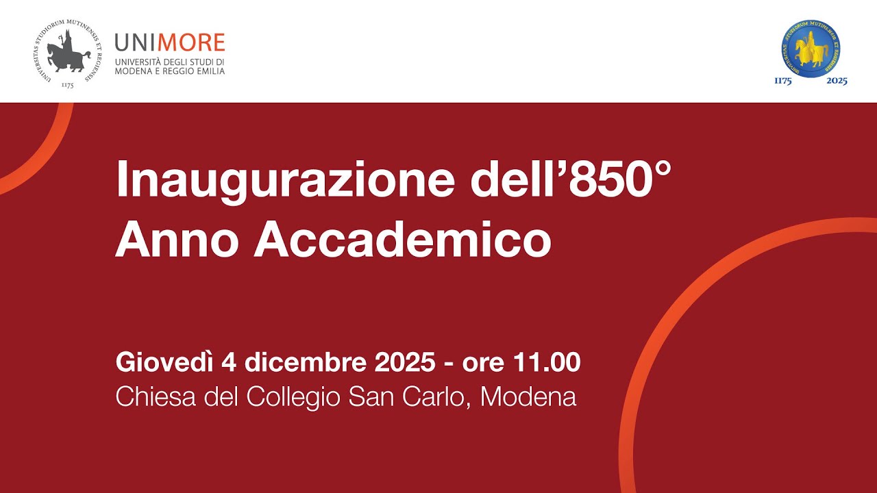 Inaugurazione dell'850° Anno Accademico di UNIMORE - A.A. 2025/2026 ...