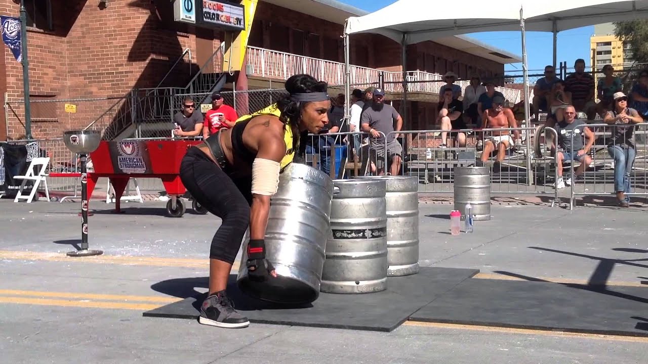 2014 North American Strongman Nationals Woman's Keg Over The Bar - YouTube