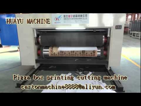 Pizza box printing and cutting machine - YouTube